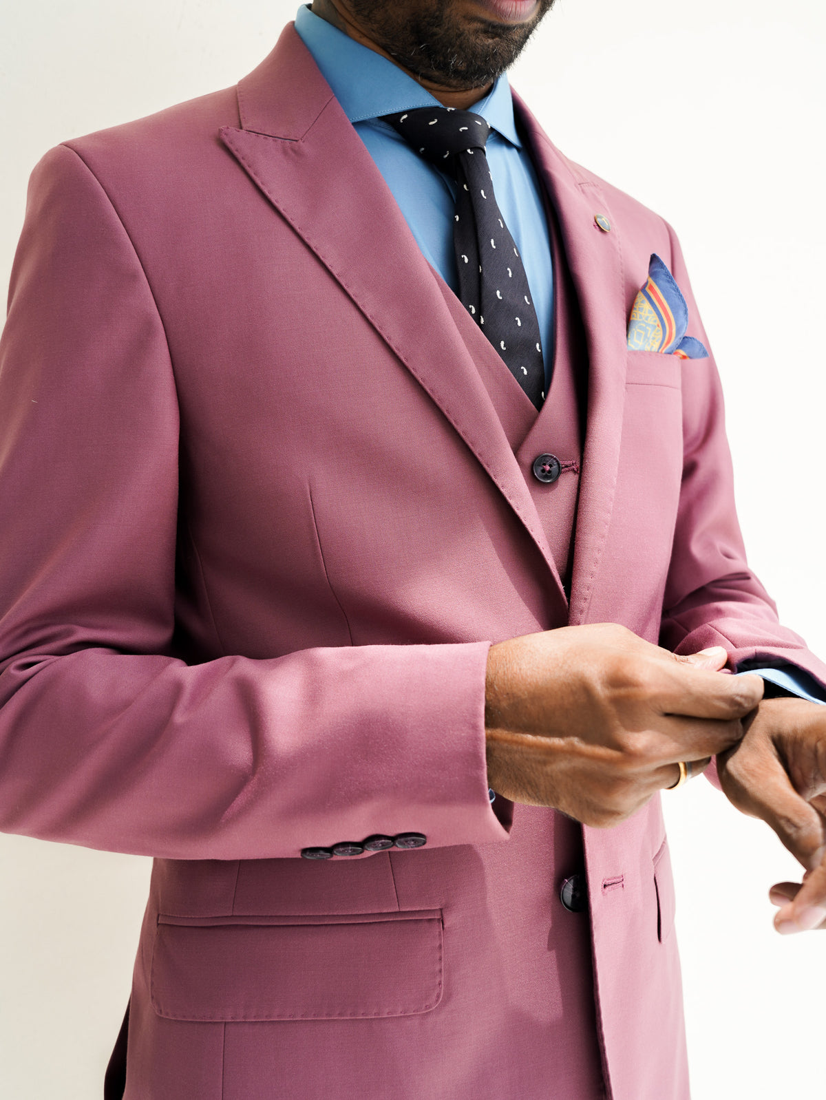 T the Brand Pink 3 piece Peaked Lapel Suit | Tea & Tailoring