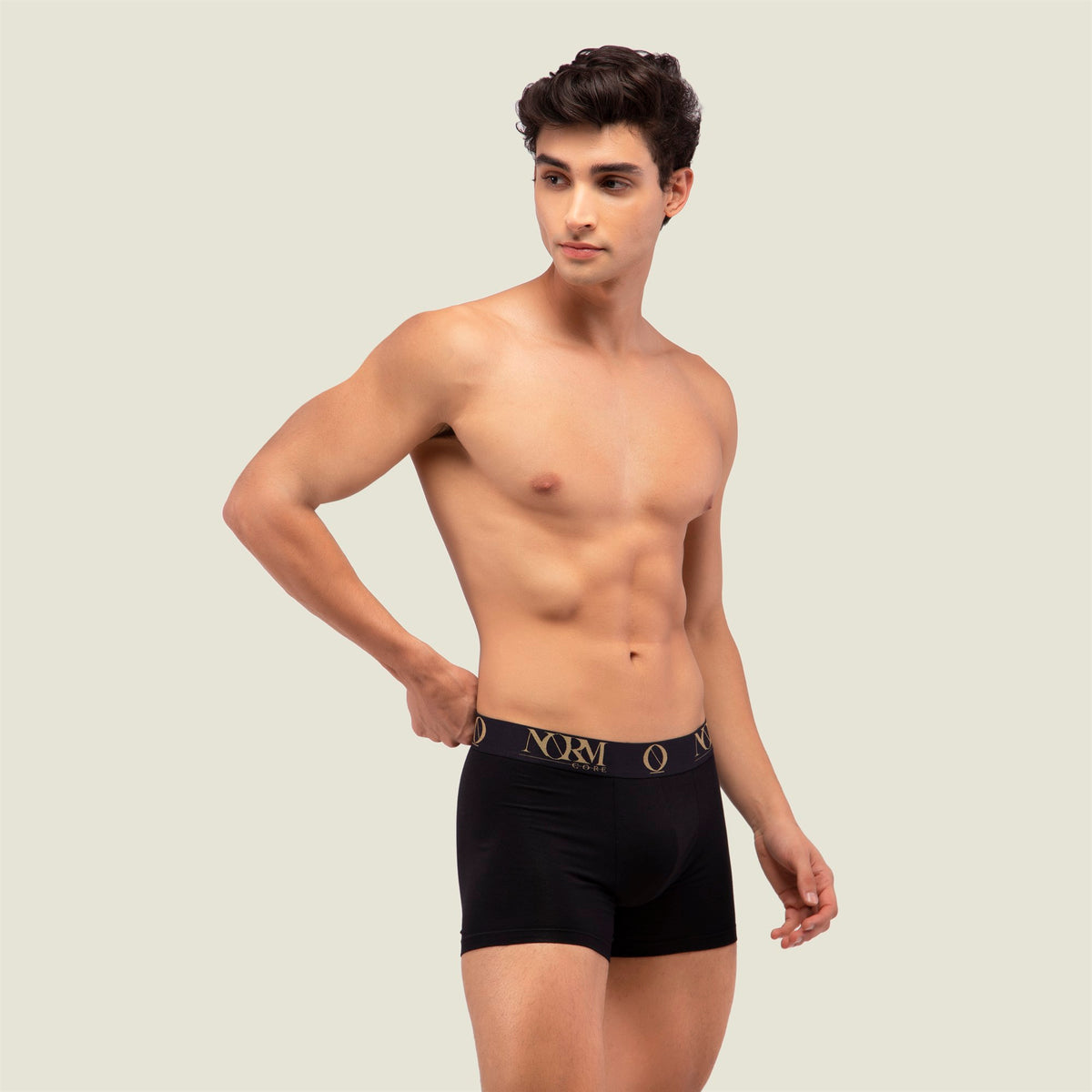Normcore Cotton Innerwear - Black Trunk with Gold Waistband Underwear ...