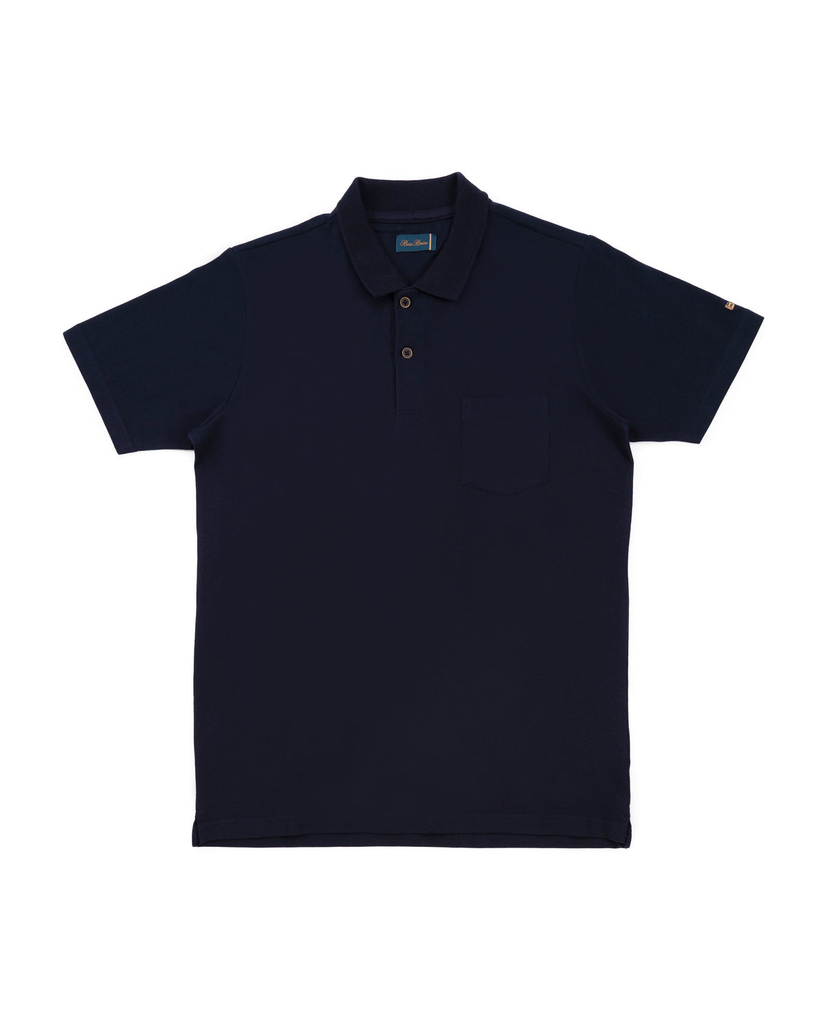 Bare Brown Navy Slim Fit Lightweight Polo T-Shirt with Pocket | Tea ...